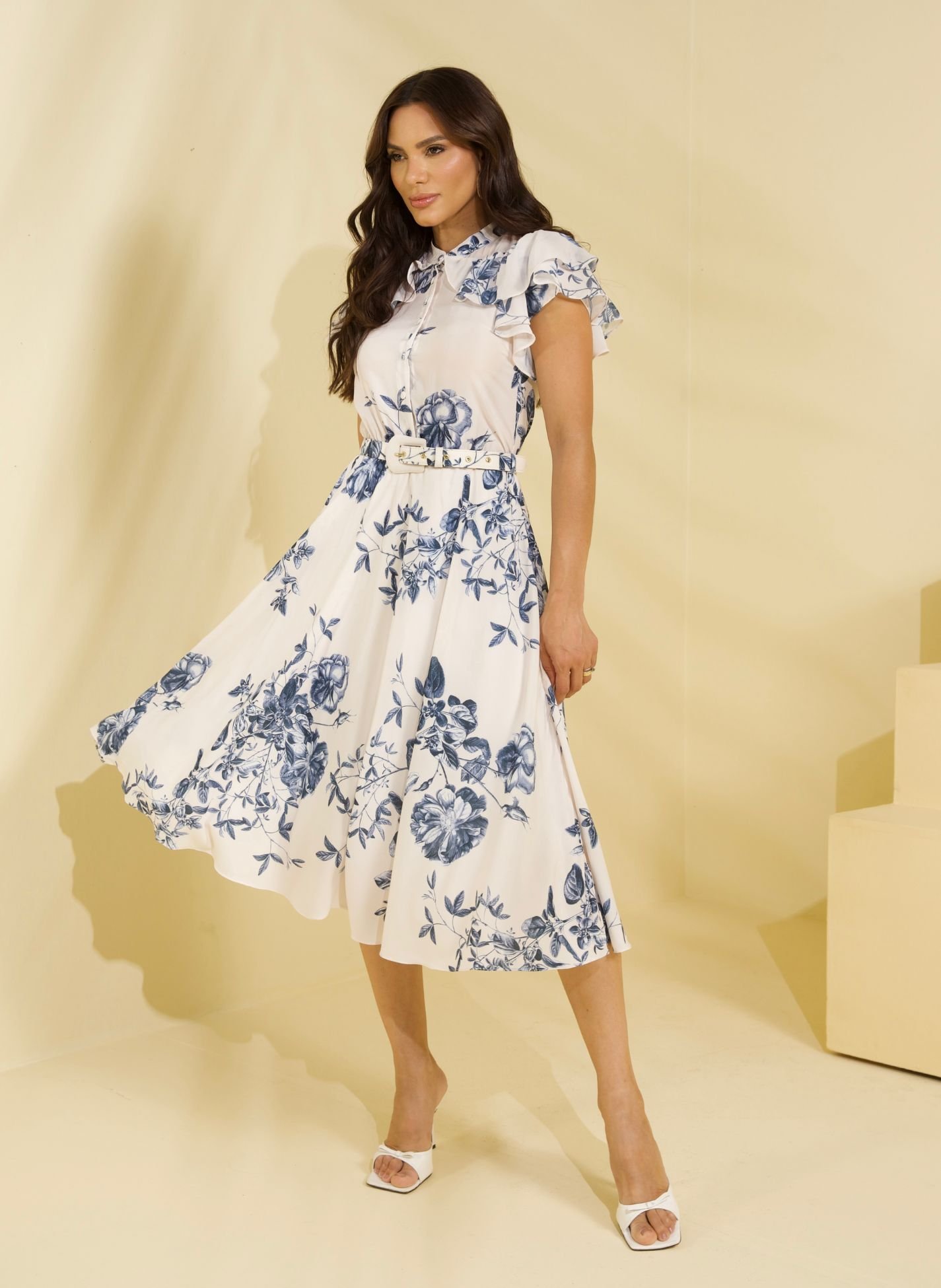 VESTIDO OFF-WHITE FLORAL ANA FLOR - JANY PIM